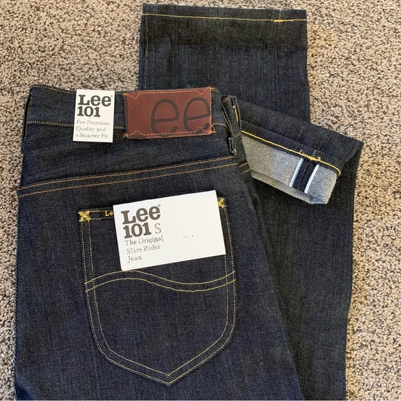Lee | Jeans | Lee 1 S Selvedge Slim Rider Jeans Dark Wash Nwt 31x32 ...